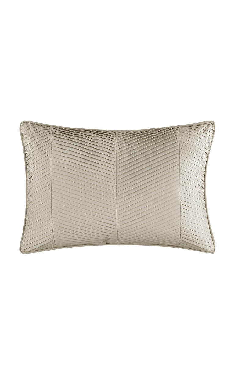 CHIC Aveline Plush Ribbed Chevron Design Queen Comforter Set - Beige ...