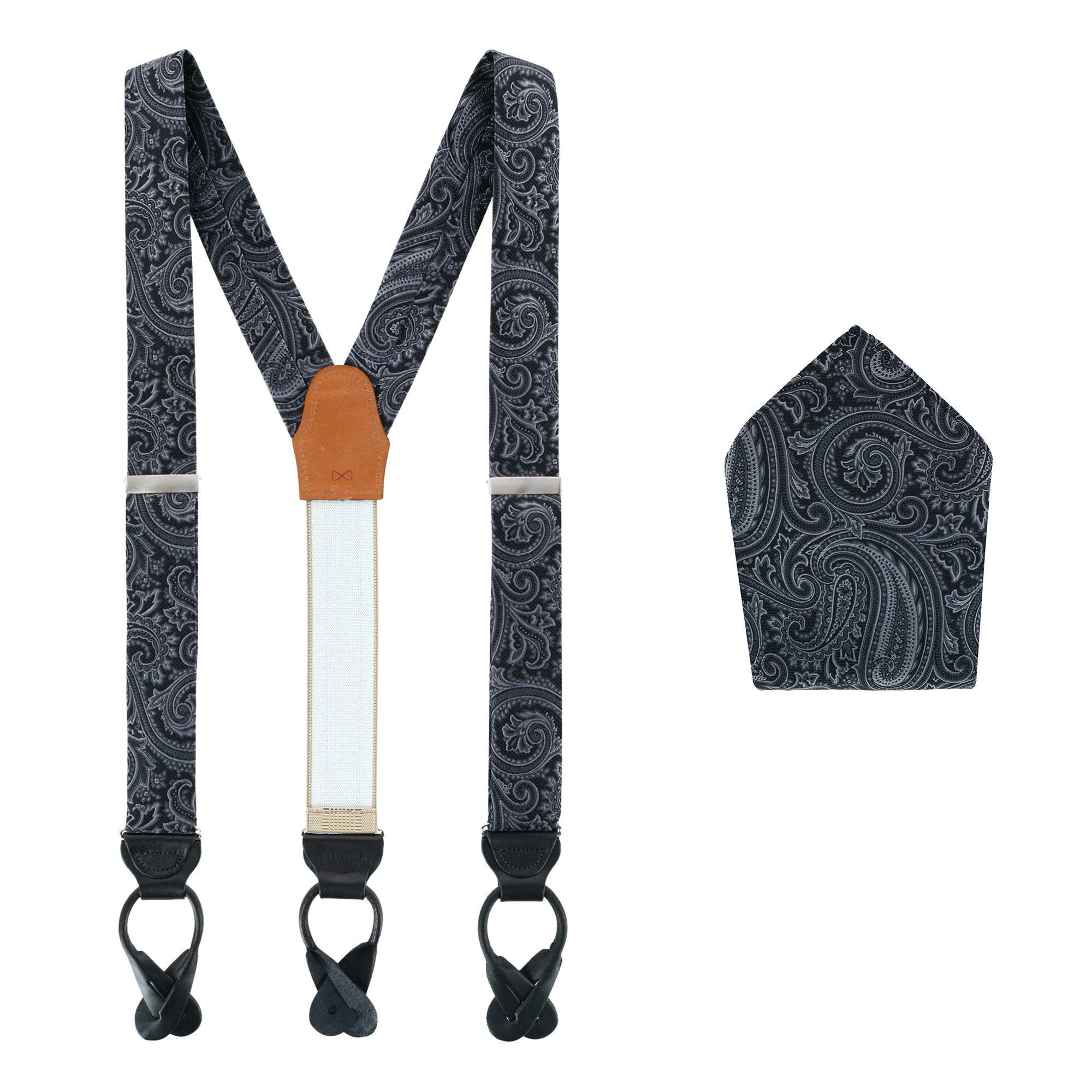Trafalgar Sobee Paisley Silk Brace & Pocket Square Set | Nordstrom