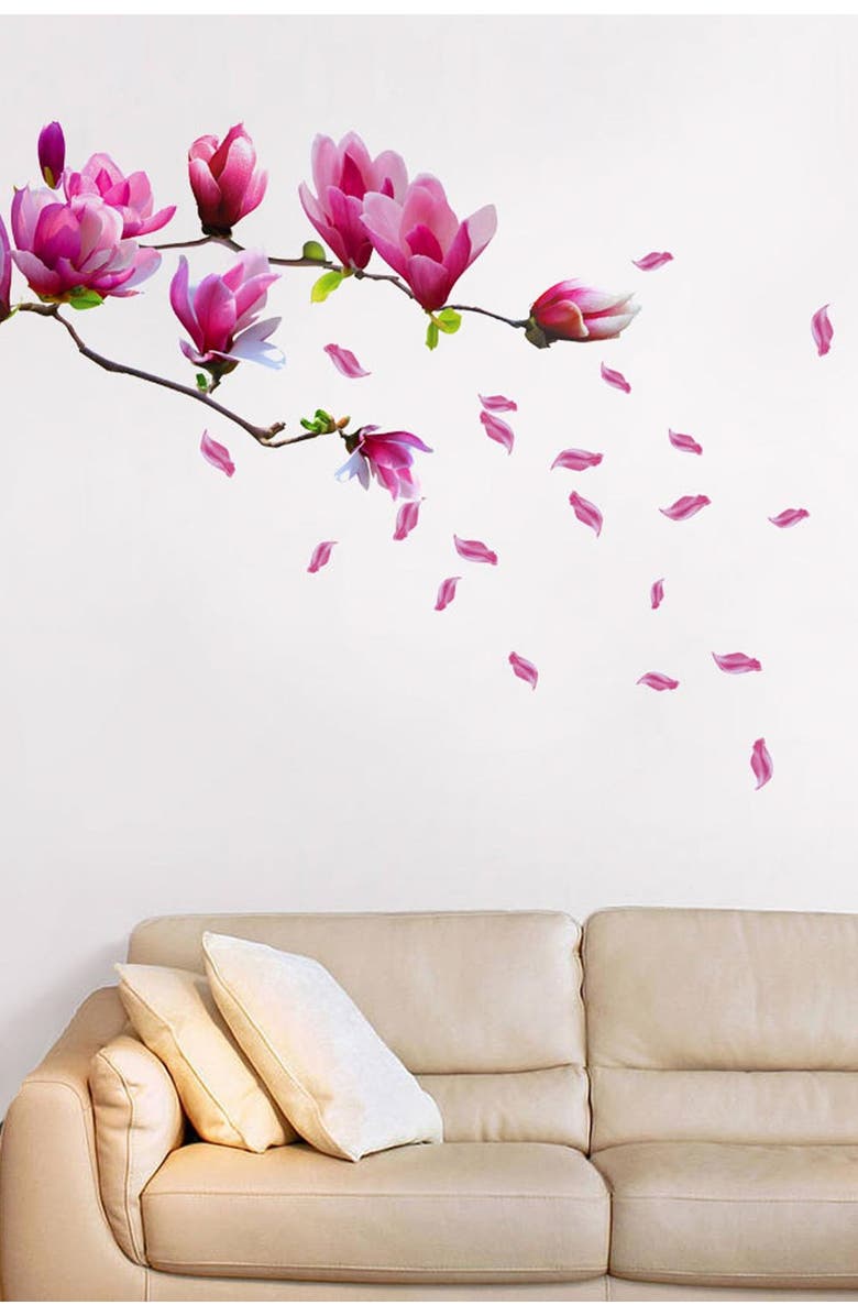 WALPLUS Red Magnolia Flower Art Wall Sticker | Nordstromrack