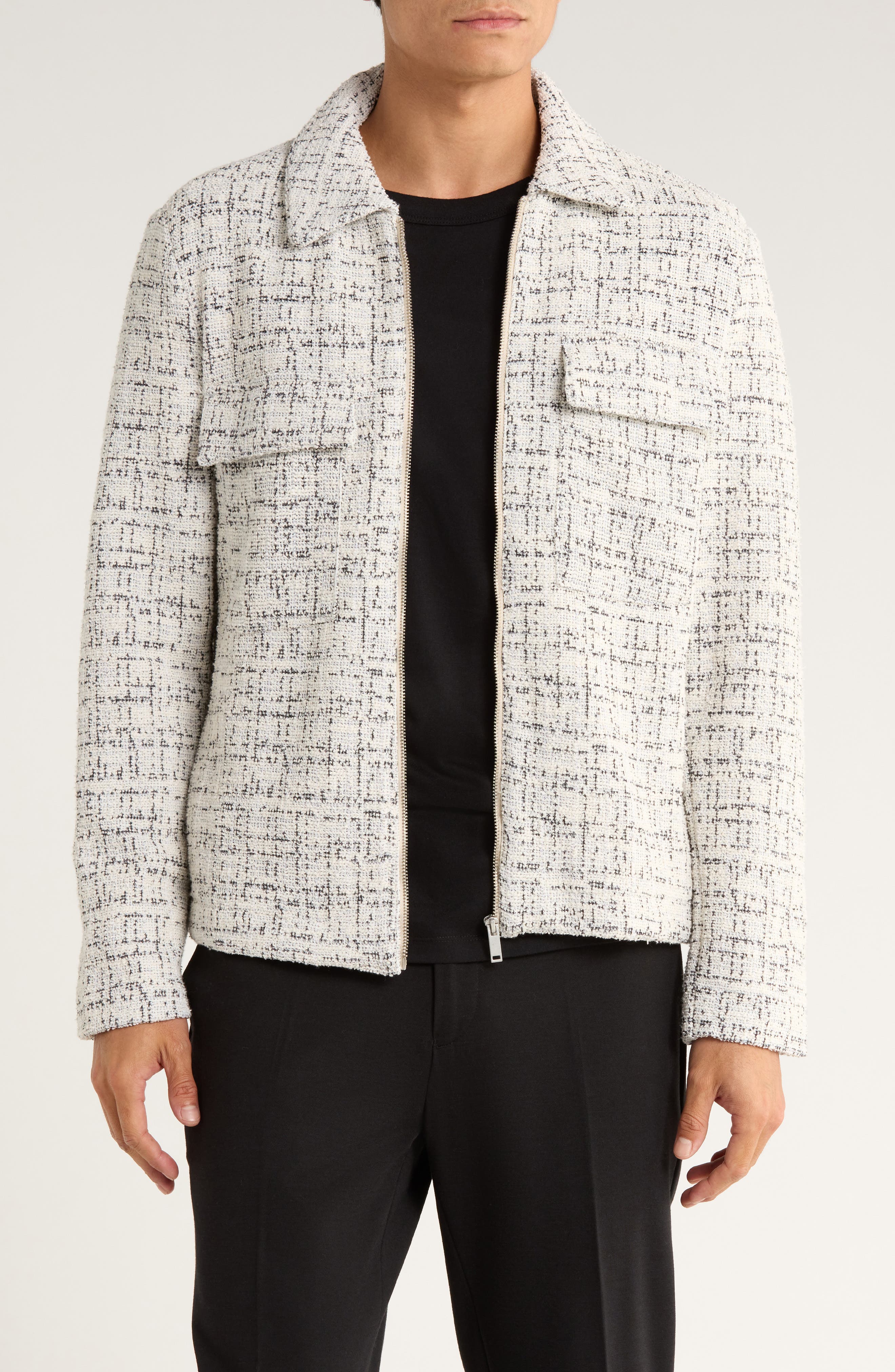 DENIM AND FLOWER Textured Knit Zip Jacket | Nordstromrack