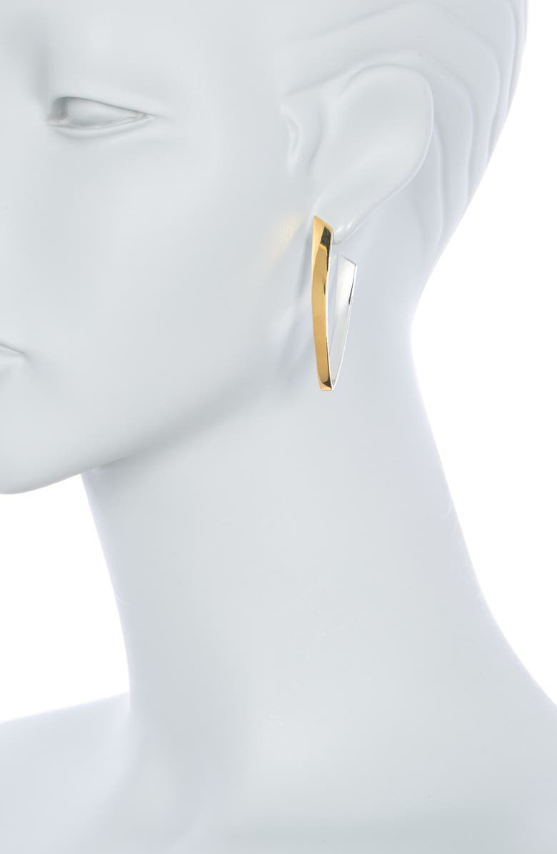 Argento Vivo Sterling Silver Two-Tone Flat V Hoop Earrings | Nordstromrack