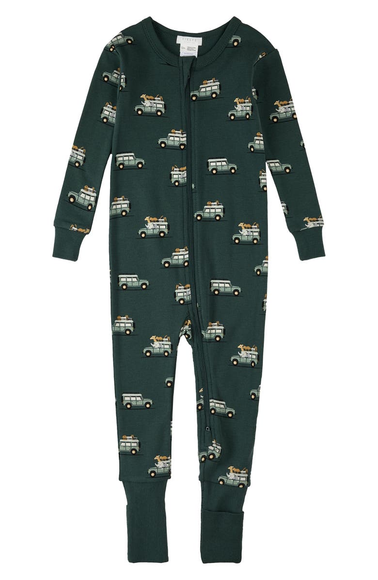 FIRSTS by Petit Lem Safari SUV Print One Piece Organic Cotton ...
