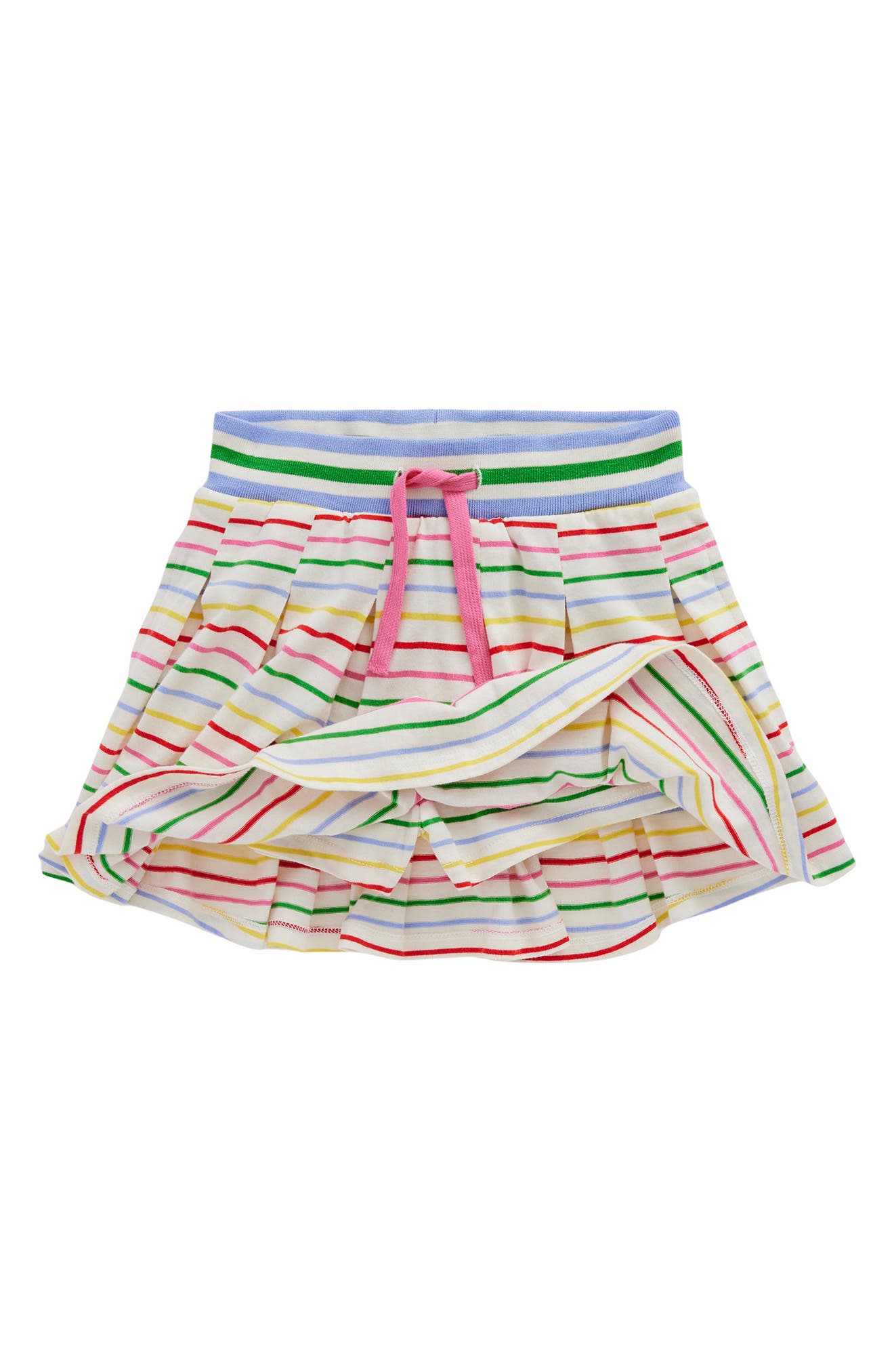 Mini Boden Kids' Stripe Pleated Cotton Skort | Nordstromrack