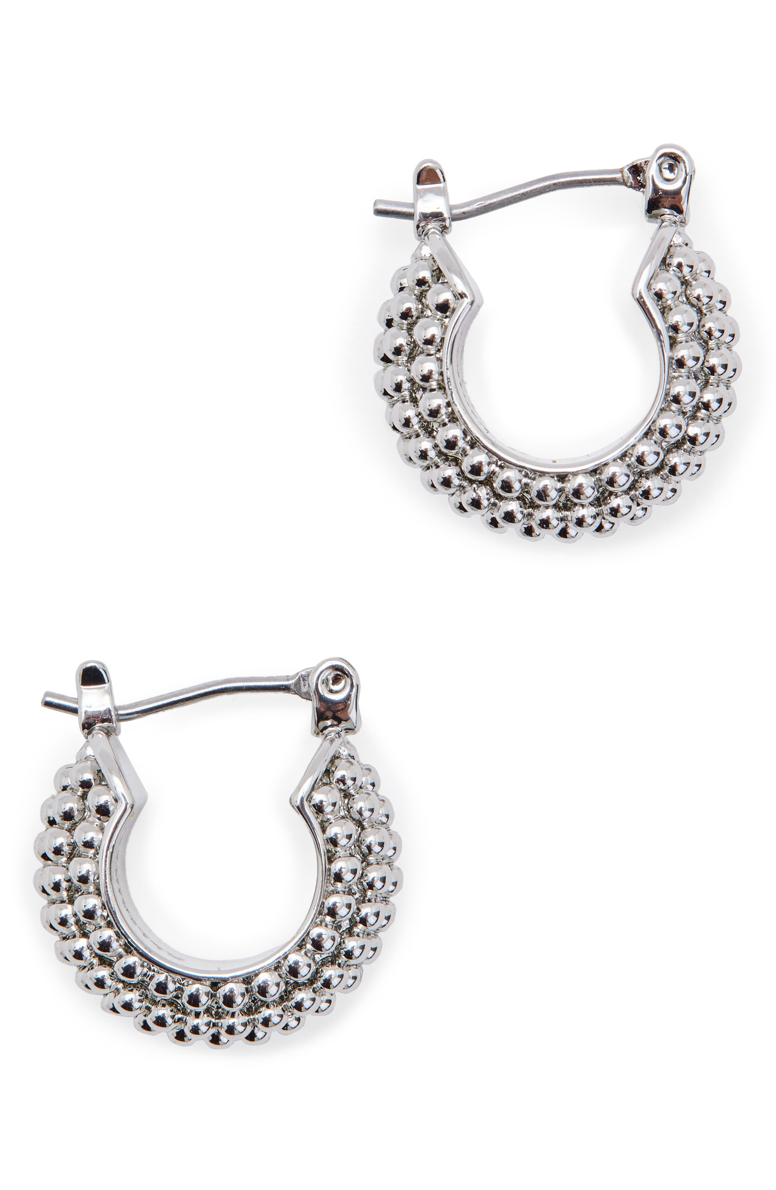 AllSaints Small Ball Chain Hoop Earrings | Nordstromrack