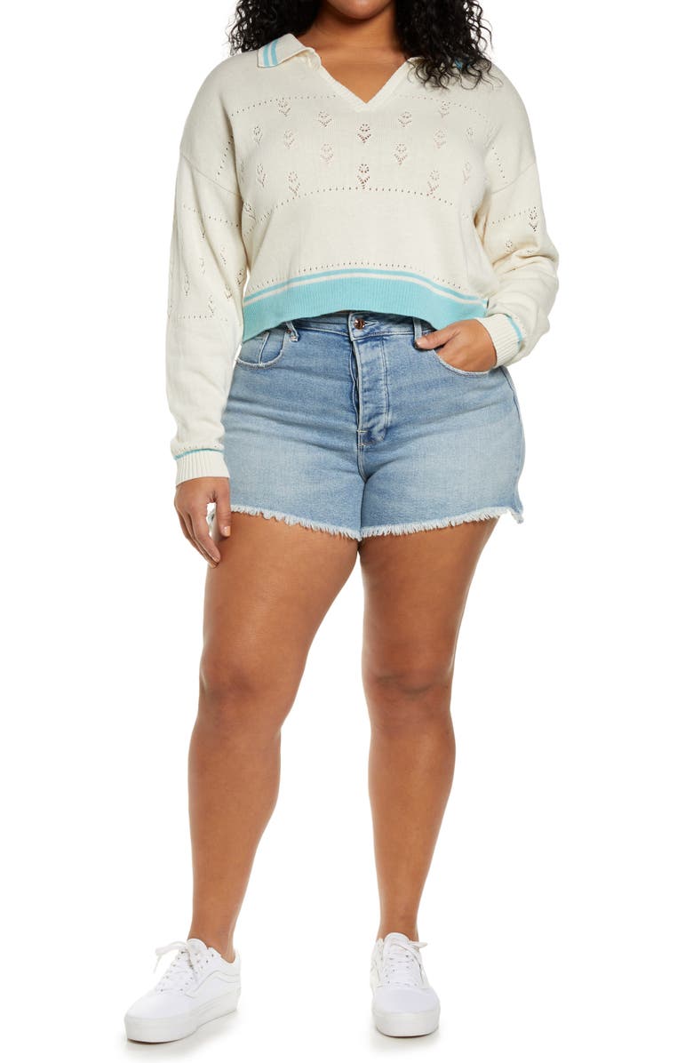 BP. Pointelle Cotton Polo Sweater | Nordstromrack