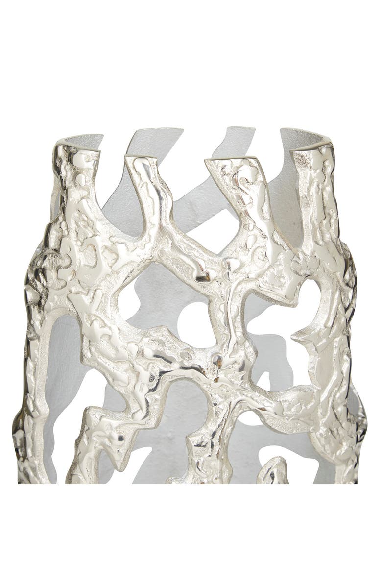 WILLOW ROW Silver Aluminum Vase with Cut Out Designs | Nordstromrack