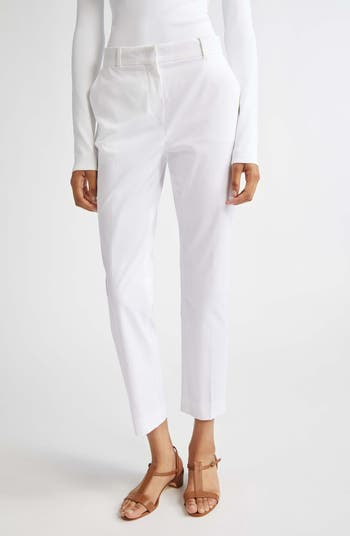 Max Mara Studio David Stretch Cotton Ankle Pants | Nordstrom
