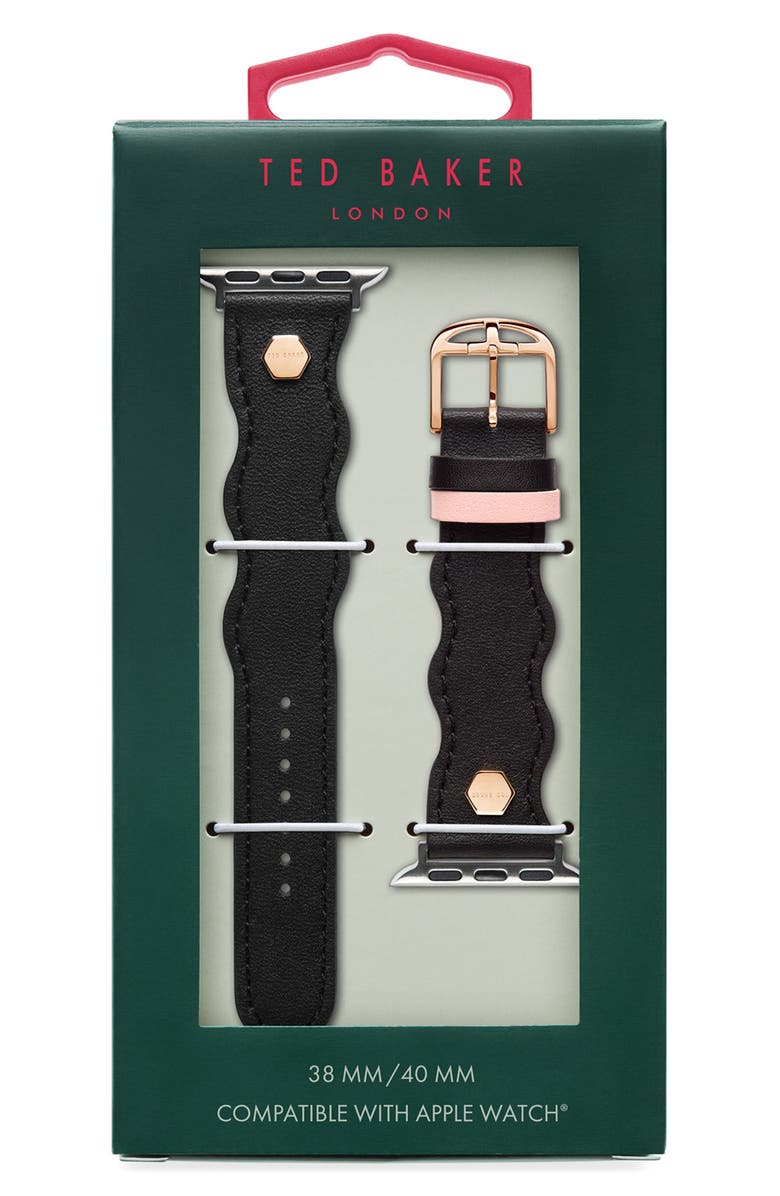 Ted Baker Wavy Leather 20mm Apple Watch® Watchband | Nordstromrack