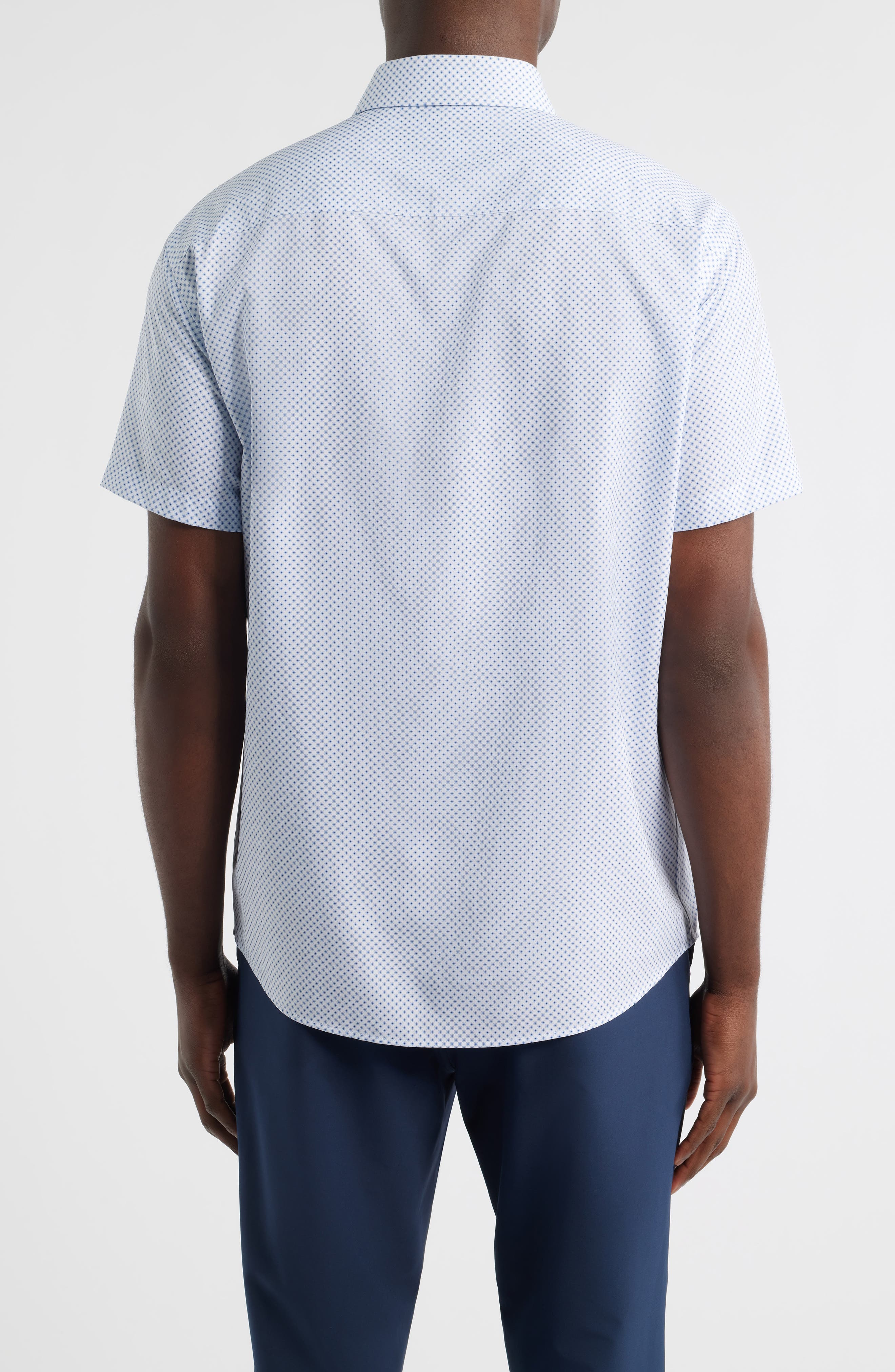 Peter Millar Cecil Microprint Short Sleeve Performance Poplin Button-Up ...