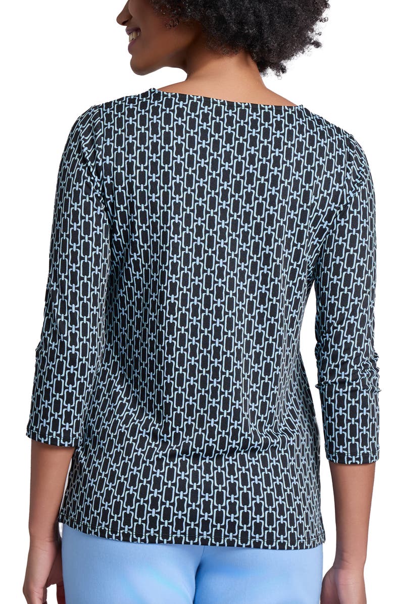 Jones New York Chain Print Button Accent Knit Top | Nordstrom