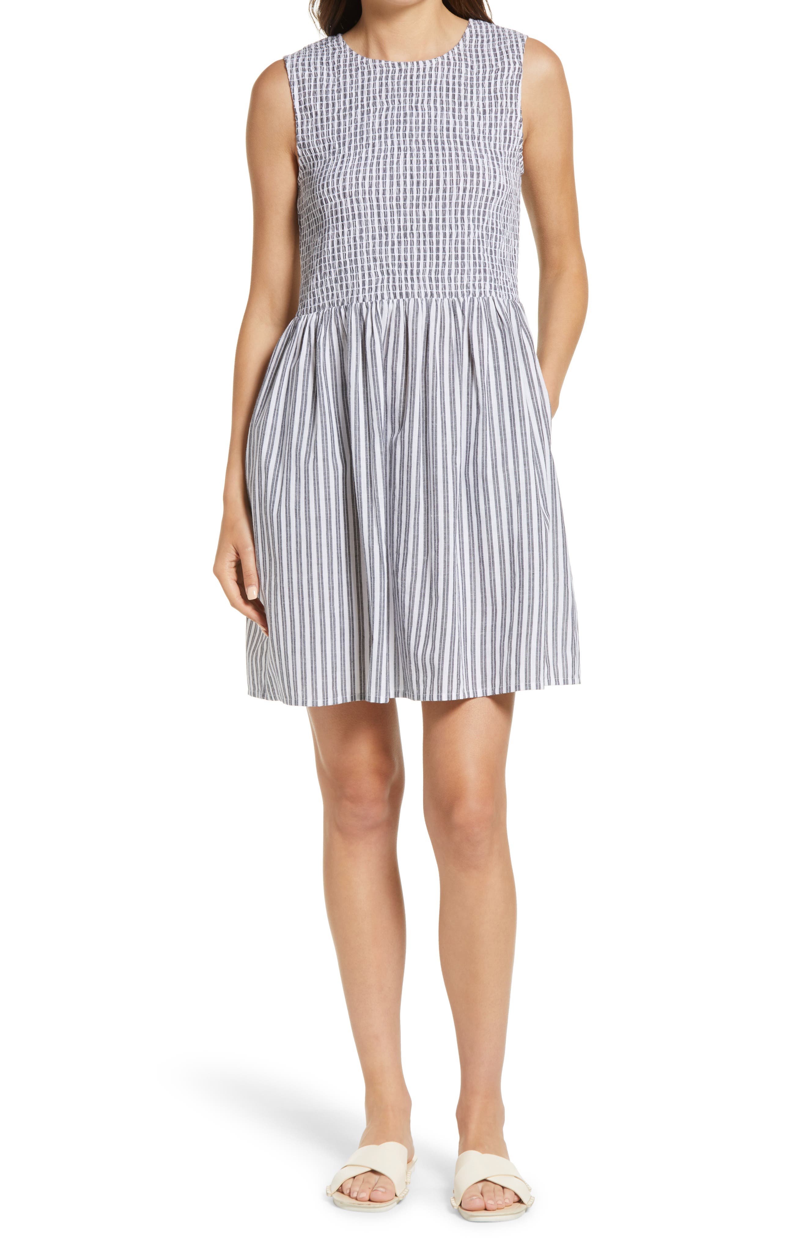 French Connection Stripe Smocked Dress | Nordstrom