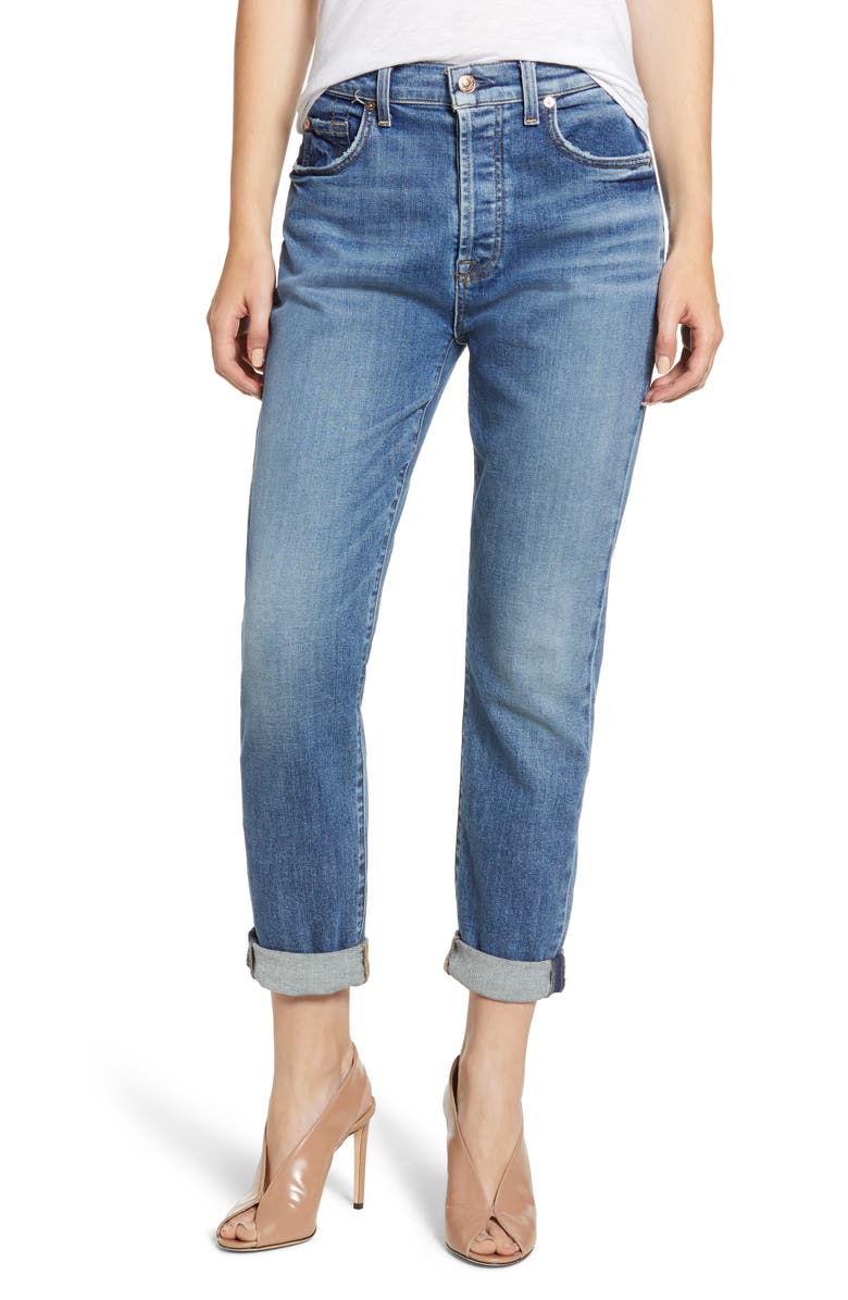 7 For All Mankind ® b(air) Josefina High Waist Rolled Hem Boyfriend ...
