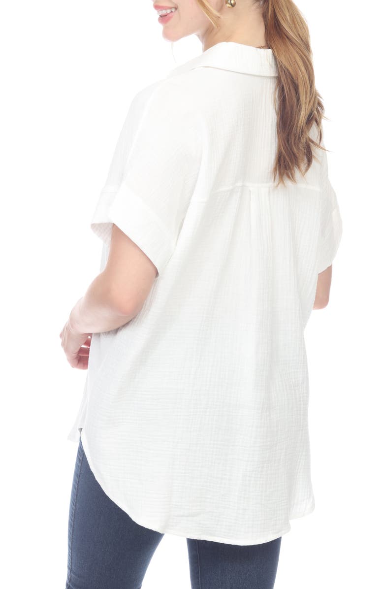 RAIN AND ROSE Cotton Gauze Camp Shirt | Nordstromrack