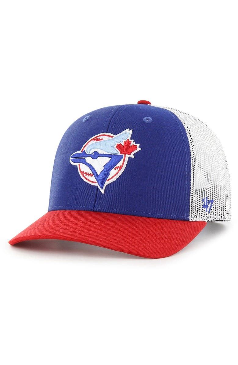 '47 Men's '47 Royal/Red Toronto Blue Jays Sidenote Trucker Snapback Hat ...