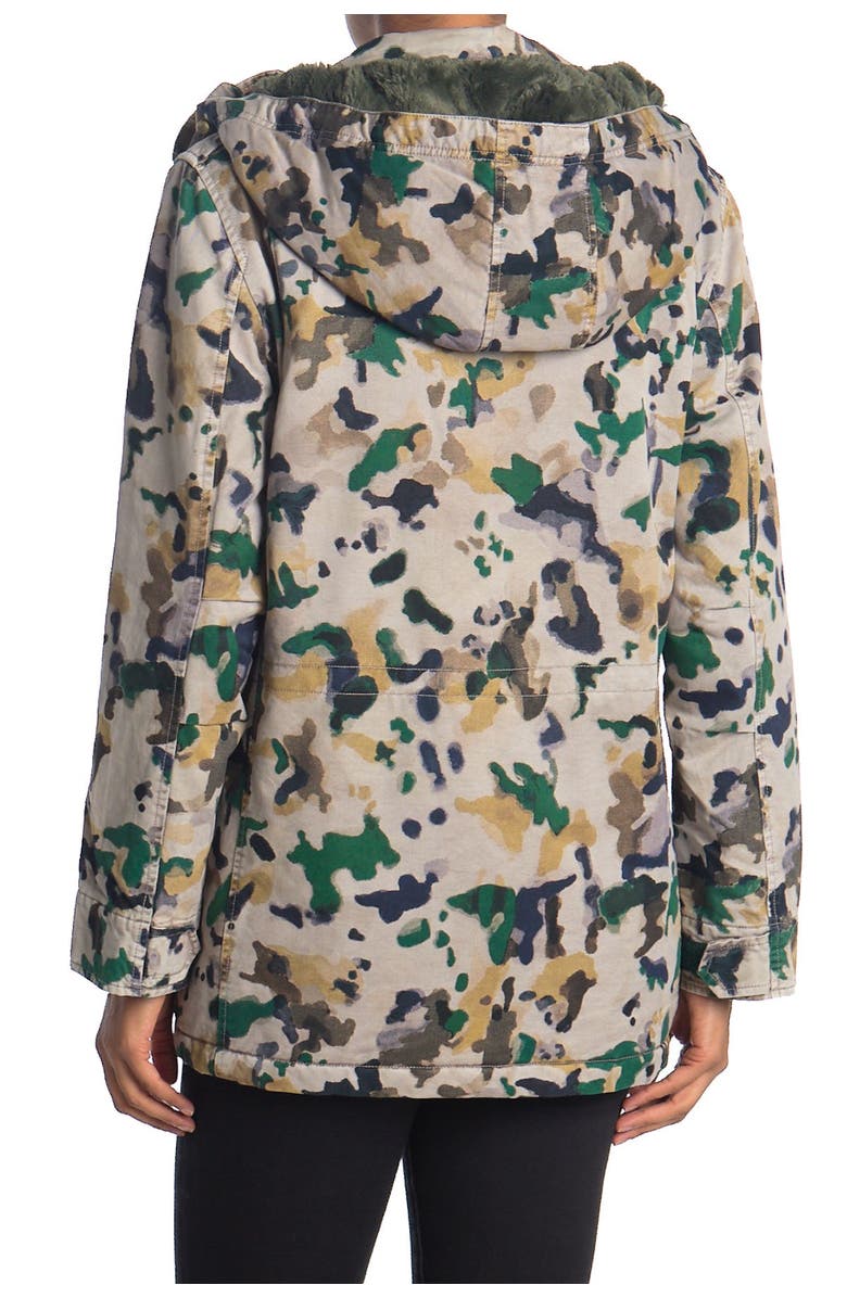 Zadig & Voltaire Kris Camo Print Faux Fur Lined Military Jacket ...