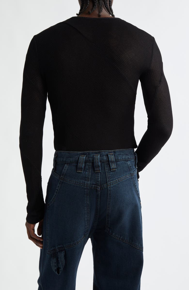 Eckhaus Latta Spiral Seam Long Sleeve Rib T-Shirt | Nordstrom
