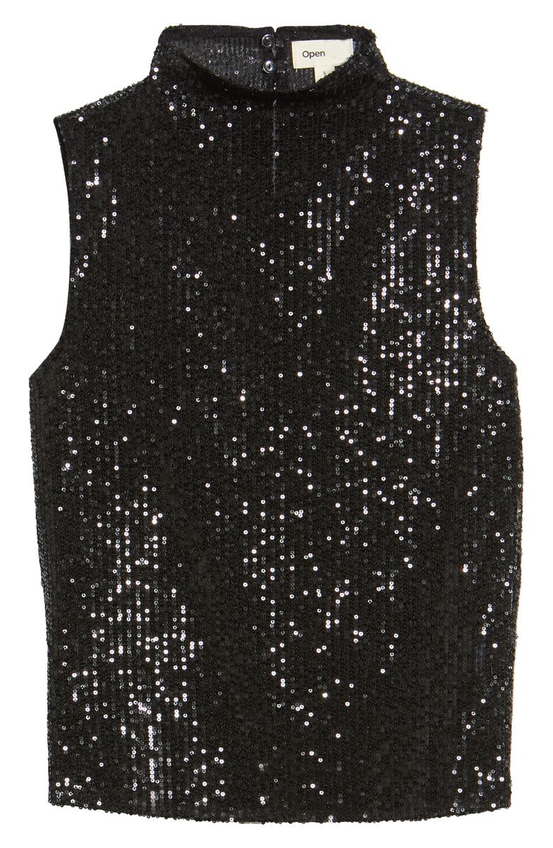 Open Edit Sequin Mesh Sleeveless Top | Nordstromrack