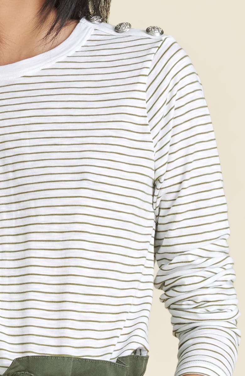 Veronica Beard Annemarie Stripe Long Sleeve Cotton Top | Nordstromrack