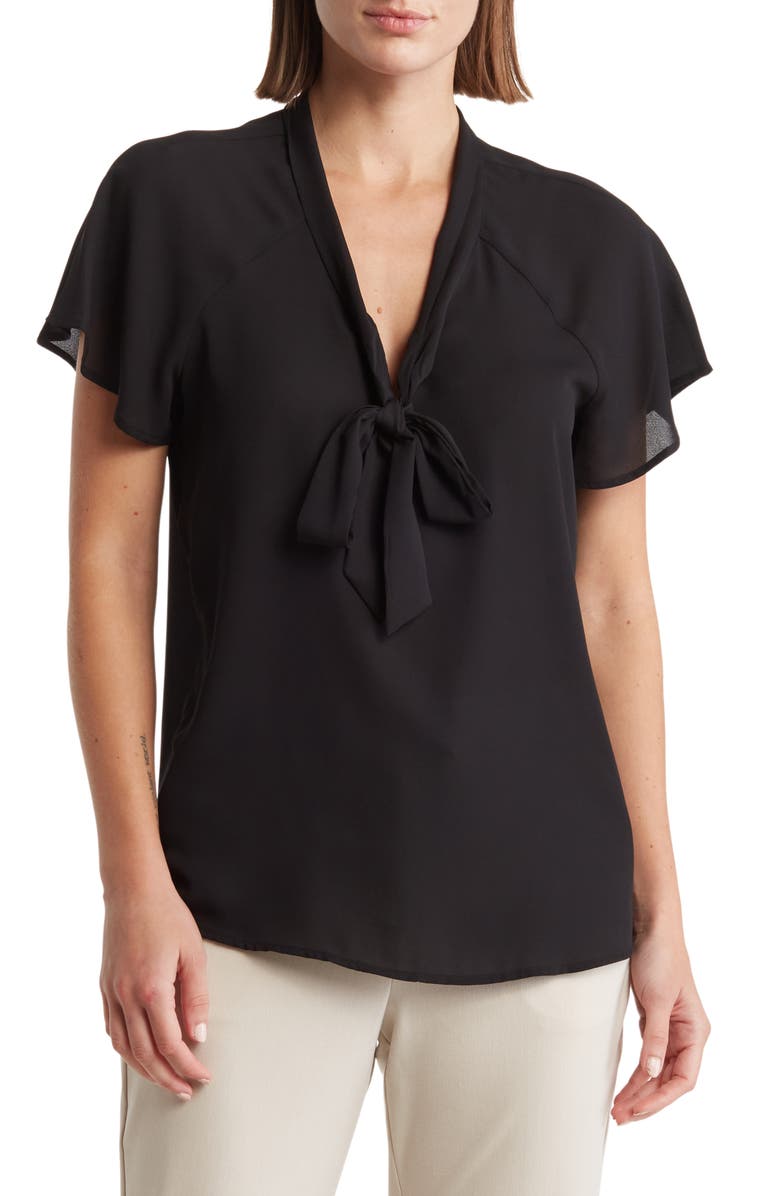 Pleione Tie Neck Chiffon Blouse | Nordstromrack