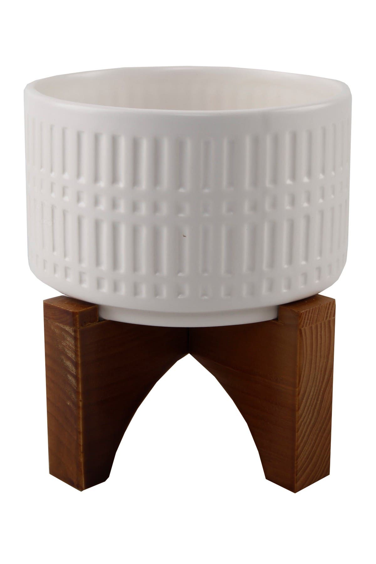 FLORA BUNDA 7" Roman Ceramic Pot on Wood Stand | Nordstromrack