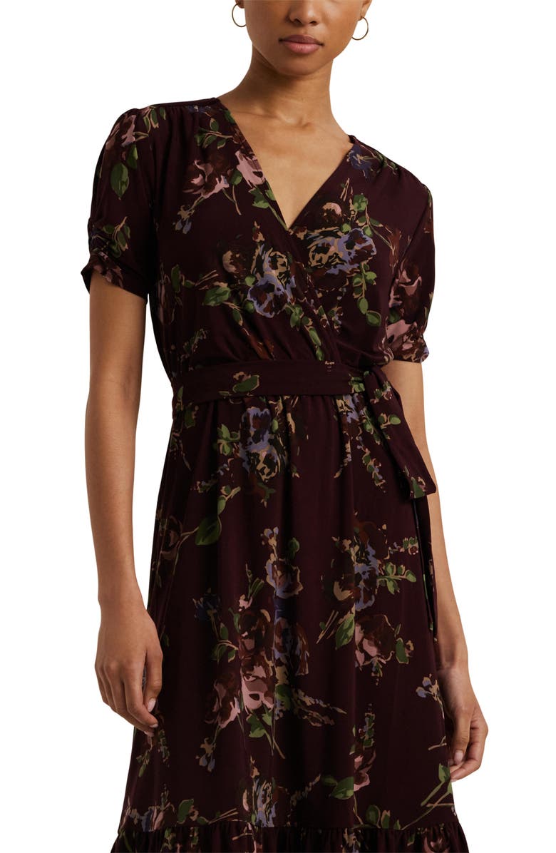 Polo Ralph Lauren Jersey Puff Sleeve Wrap Dress | Nordstromrack