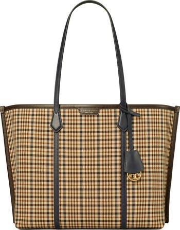 Tory Burch Perry Plaid Triple Compartment Tote | Nordstrom
