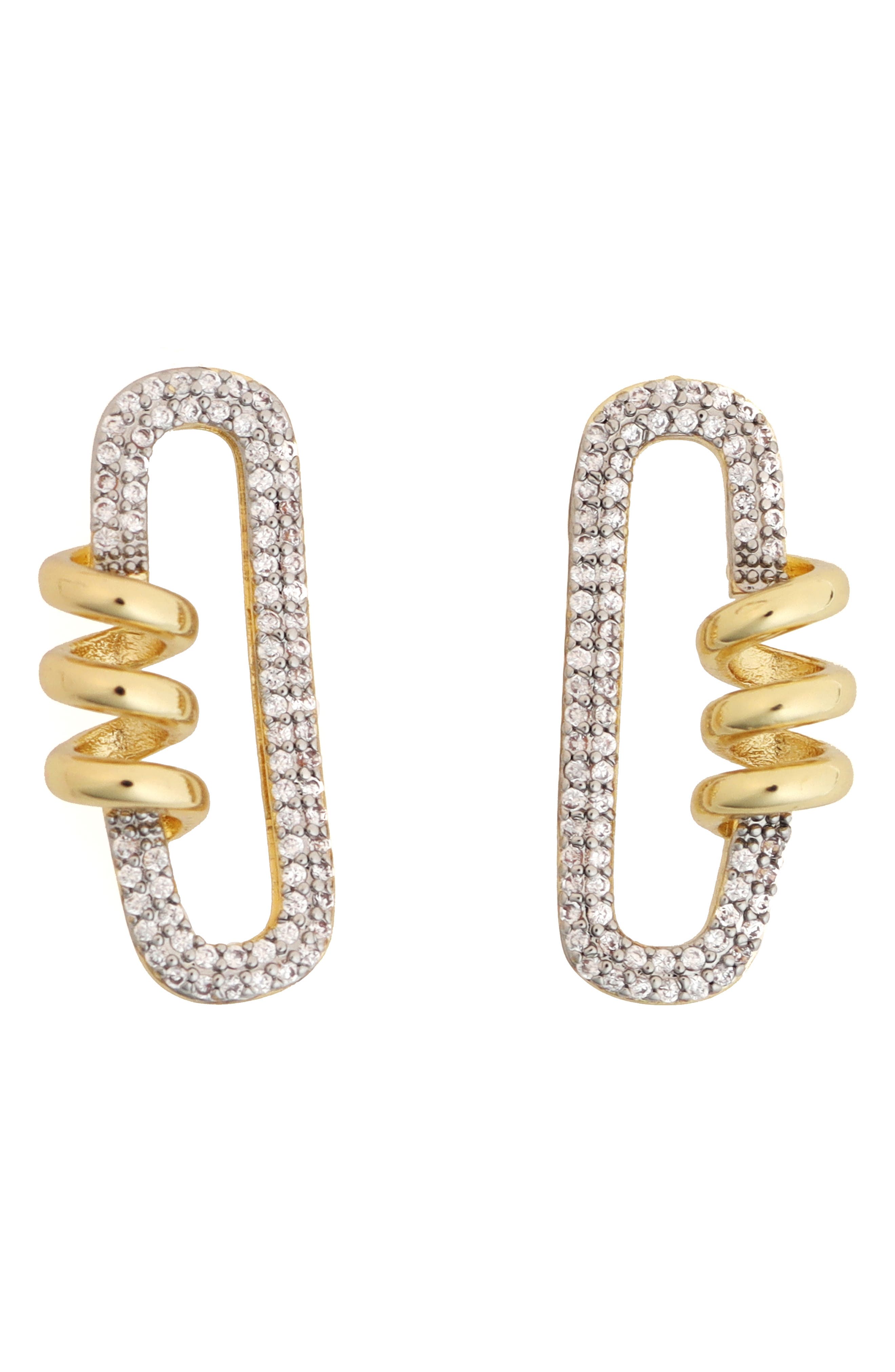 Panacea Pavé Crystal Oval Spiral Earrings | Nordstromrack