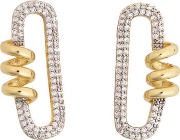 Panacea Pavé Crystal Oval Spiral Earrings | Nordstromrack