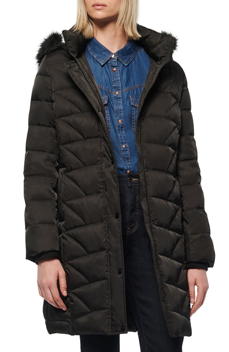 Marc New York Medina Faux Fur Trim Down Puffer Jacket | Nordstromrack