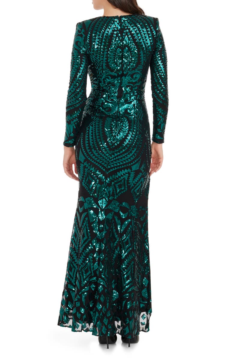 Dress the Population Alessandra Long Sleeve Sequin Mermaid Gown | Nordstrom