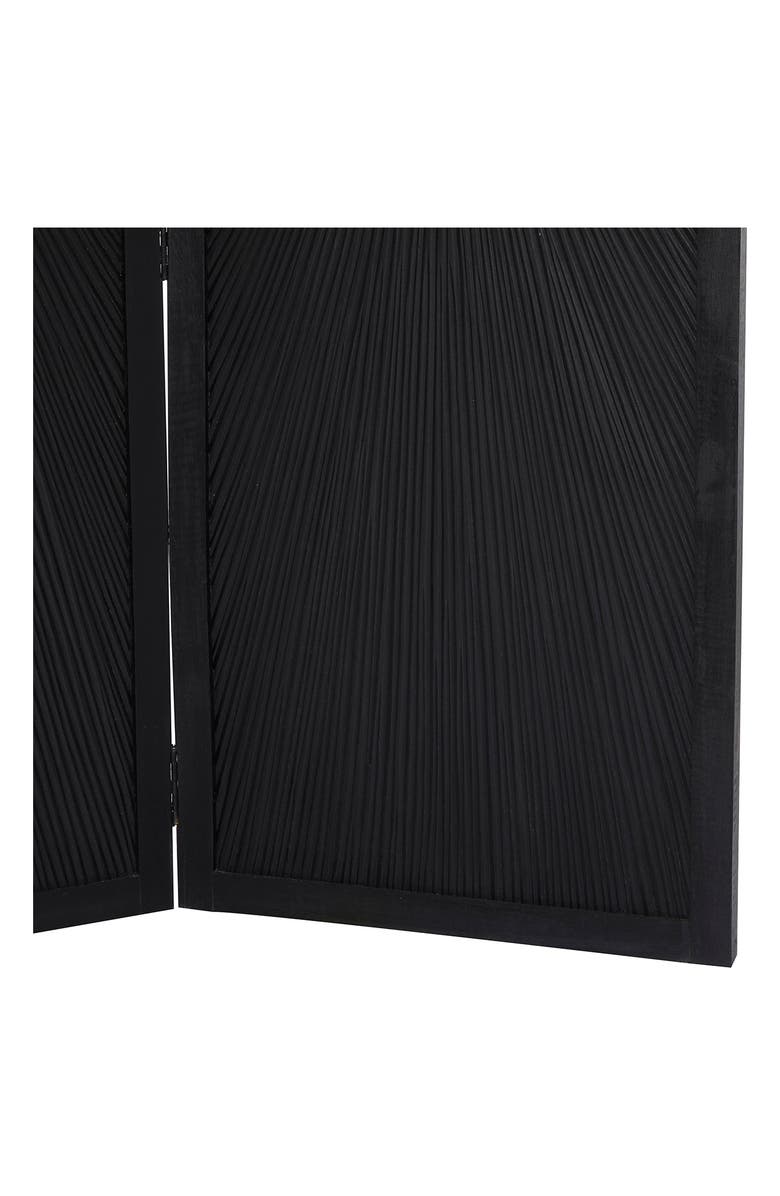 VIVIAN LUNE HOME Black Mango Wood Contemporary Room Divider Screen with ...
