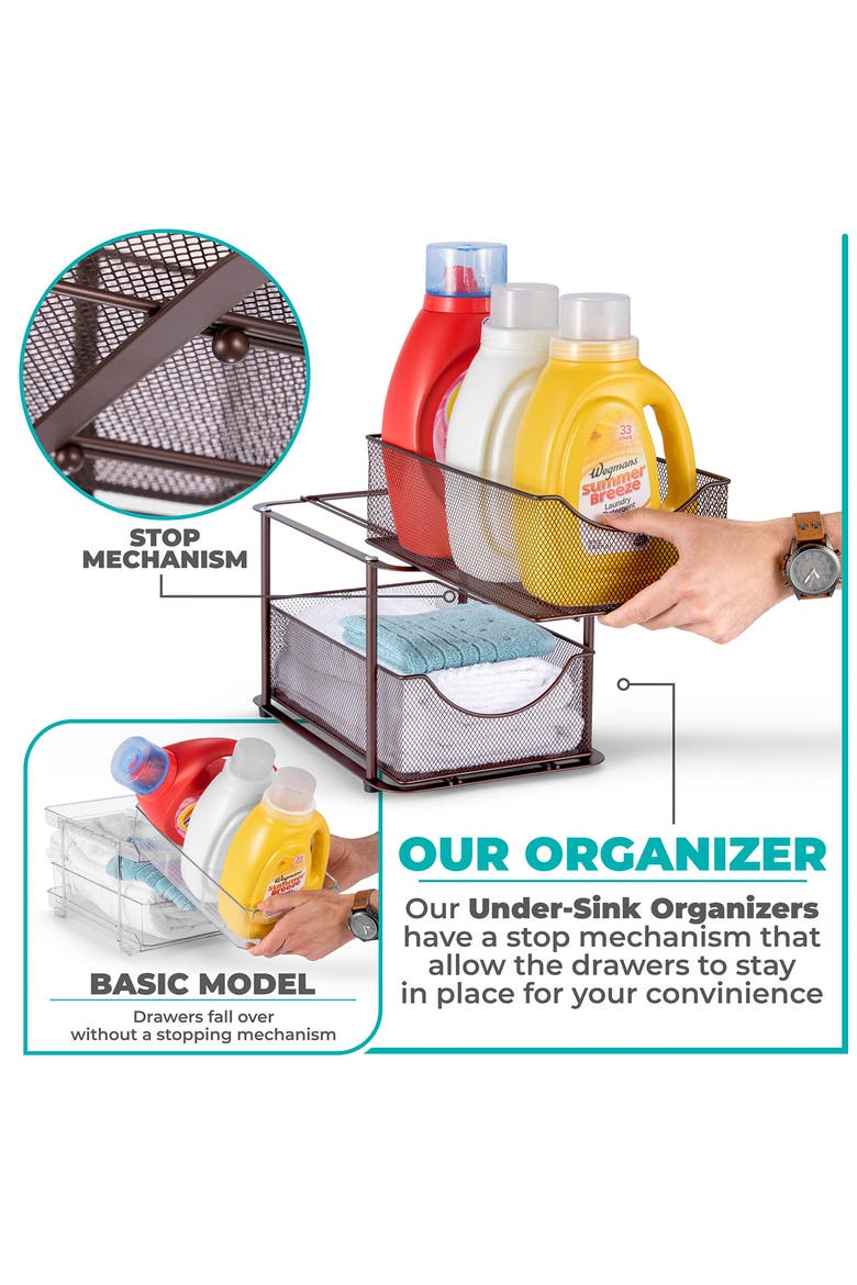 2-Pack 2 Tier Mesh Sliding Drawer Organizer Baskets | Nordstromrack