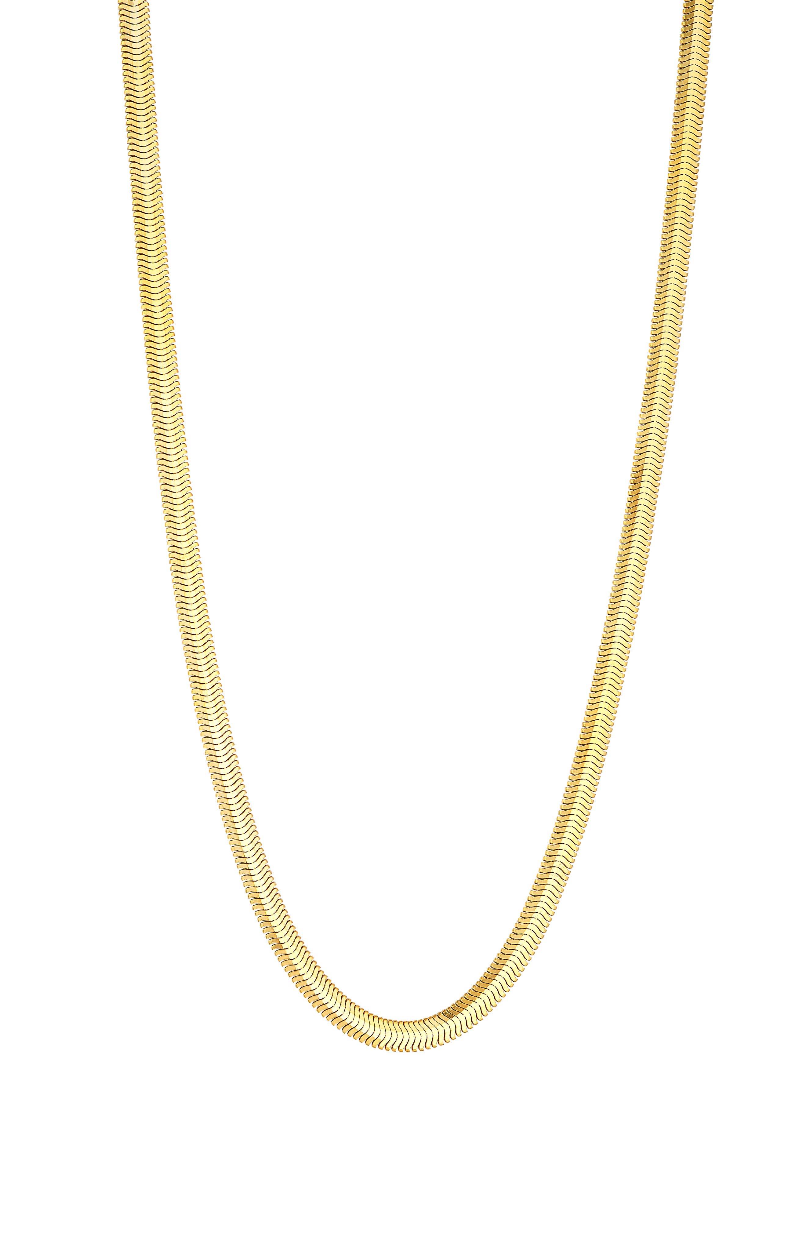 HAWLEY ST 14K Yellow Gold Diamond Cut Snake Chain Necklace | Nordstromrack