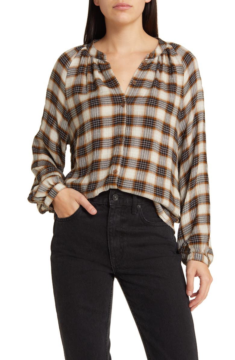 Treasure & Bond Plaid Textured Button-Up Shirt | Nordstromrack