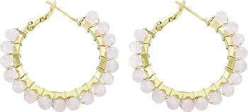 Panacea Pink Crystal Leverback Hoop Earrings | Nordstromrack