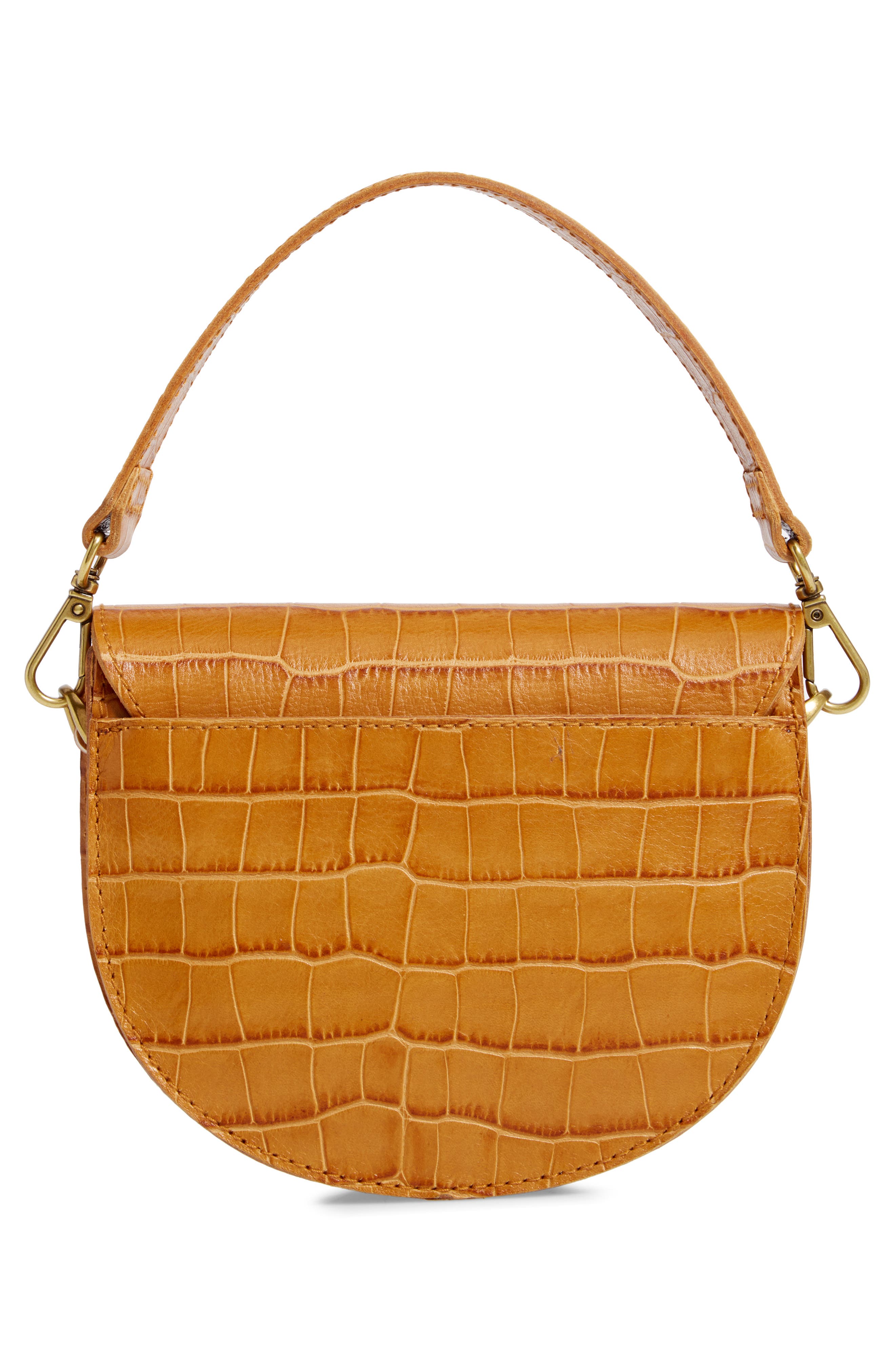Madewell Croc Embossed The Small Richmond Saddle Bag | Nordstrom