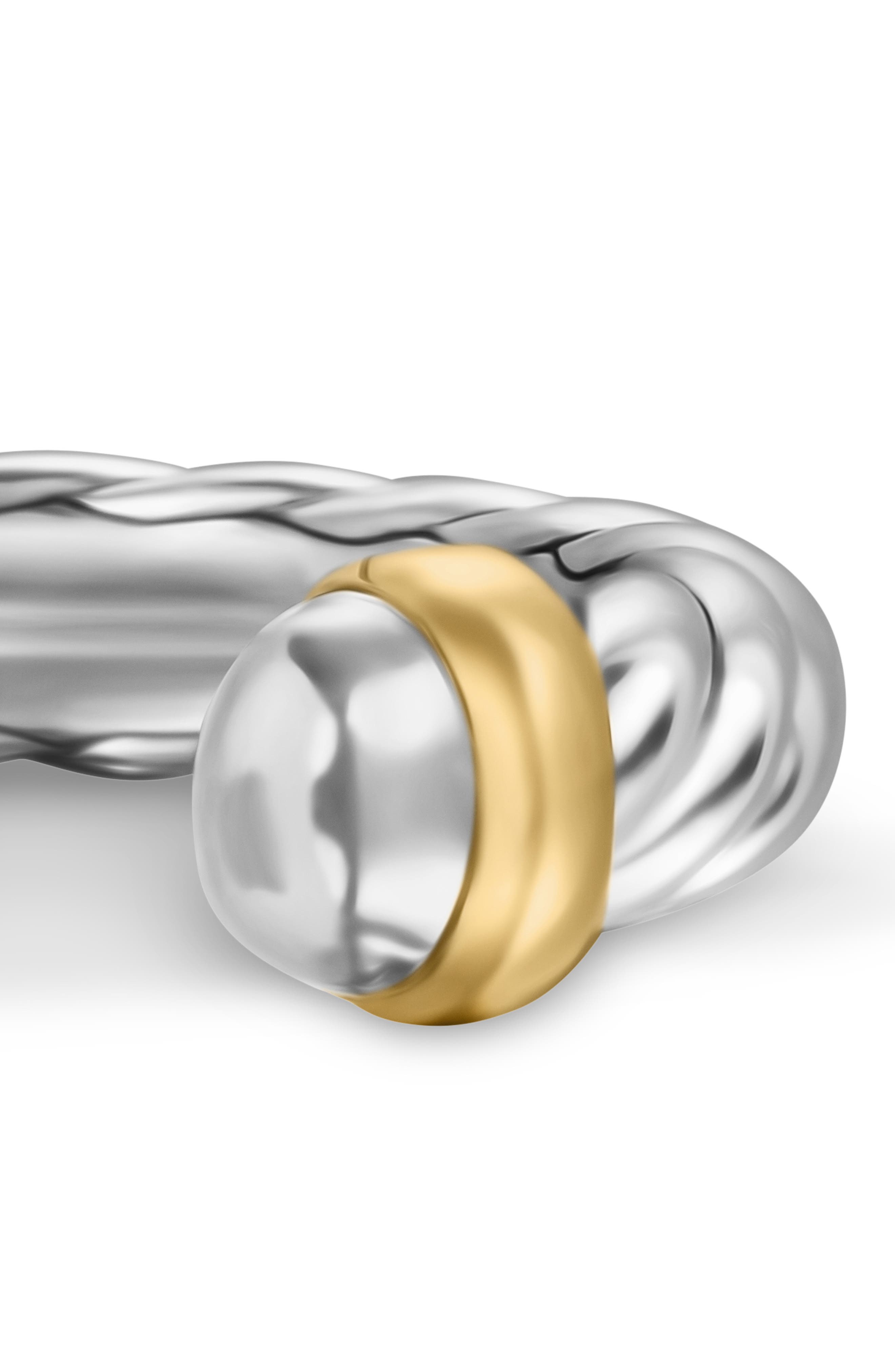 David Yurman Petite Cable Ring in Sterling Silver with 14K Yellow Gold ...