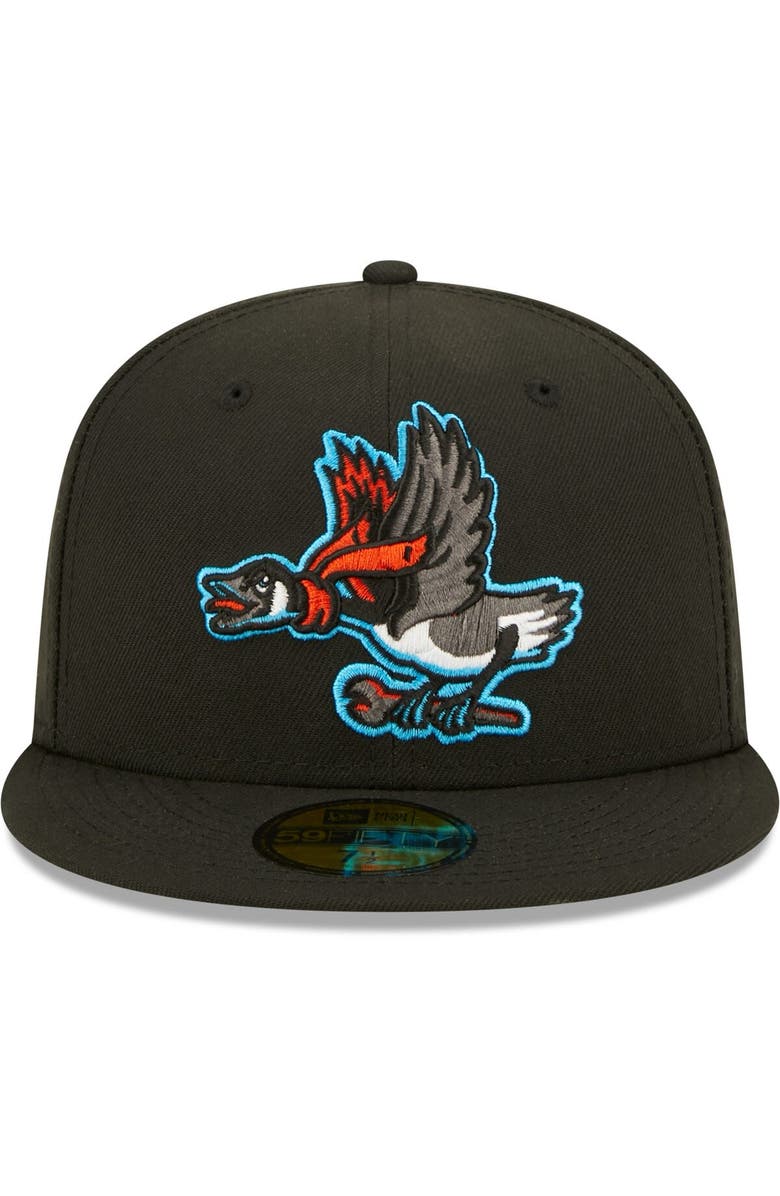 New Era Men's New Era Black Beloit Sky Carp Game Logo Authentic ...