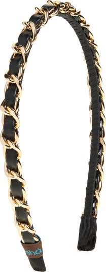 Tasha Chain Link Faux Leather Headband | Nordstrom