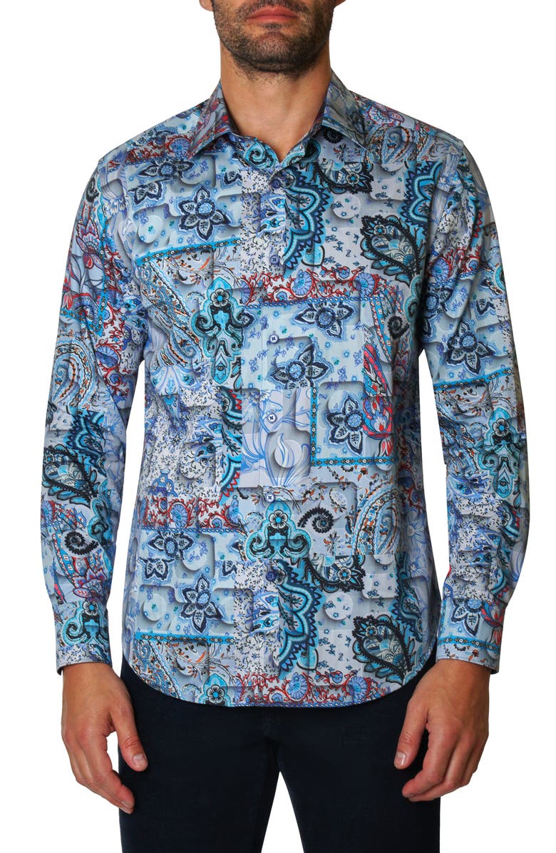 Robert Graham Webbs Abstract Print Cotton Button-Up Shirt | Nordstromrack