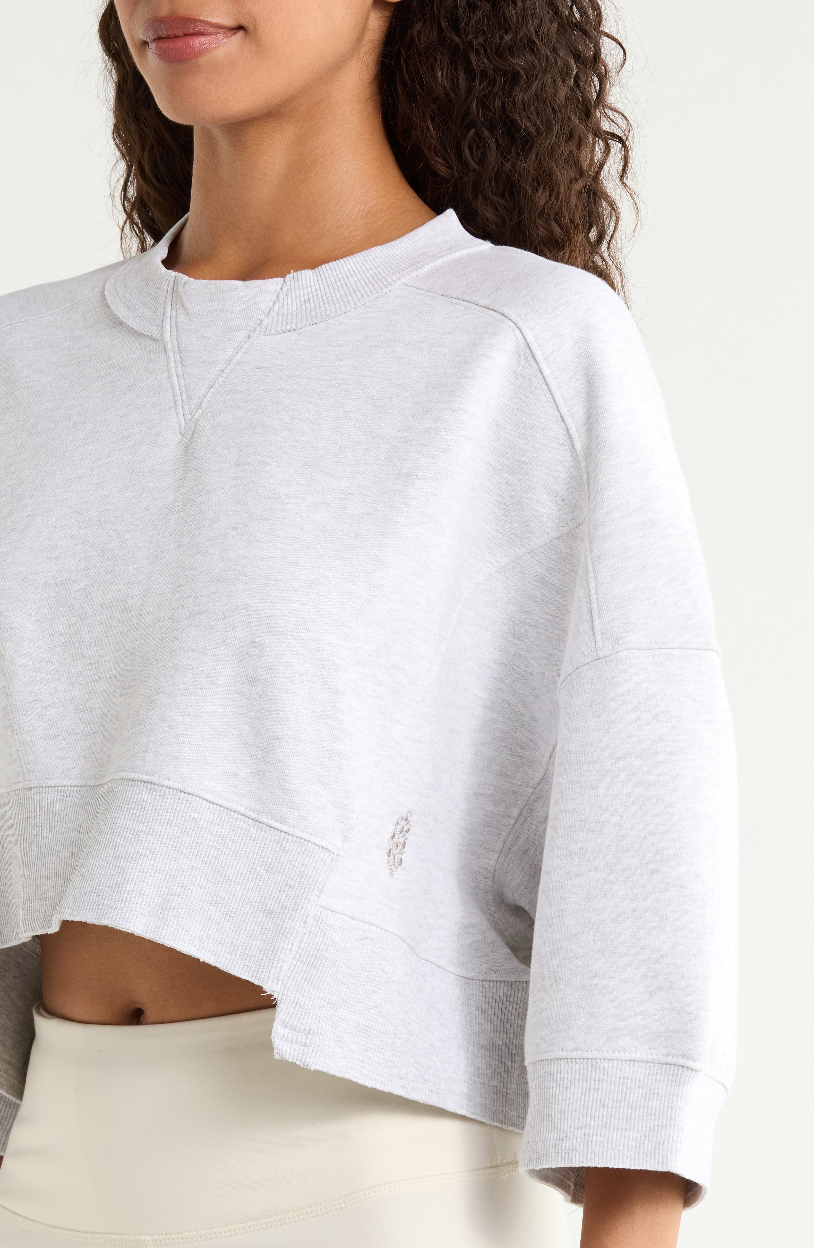 Free People Intercept Cotton Blend Crop Sweatshirt | Nordstrom