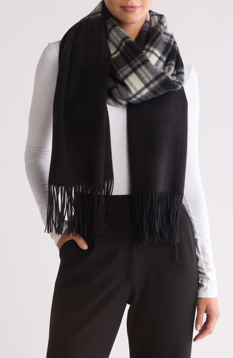 AllSaints Dip Dye Check Wool Scarf | Nordstromrack