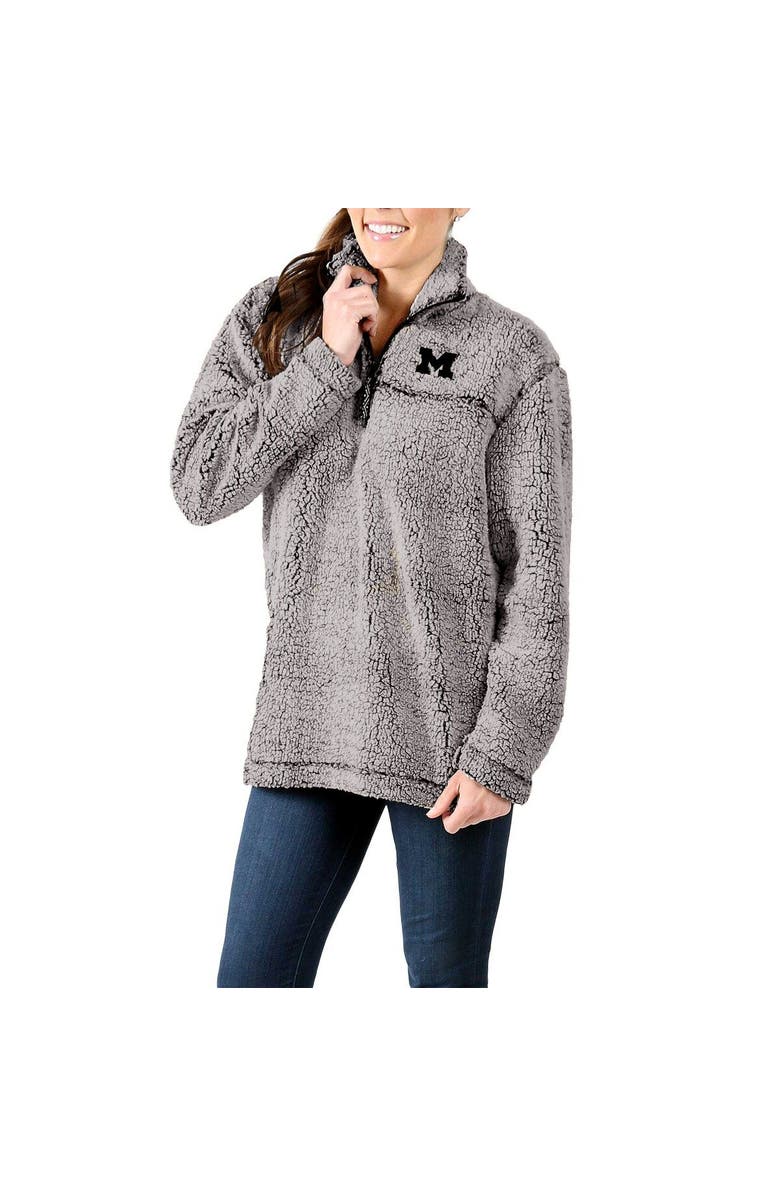 BOXERCRAFT Women's Gray Michigan Wolverines Sherpa Super Soft Quarter ...