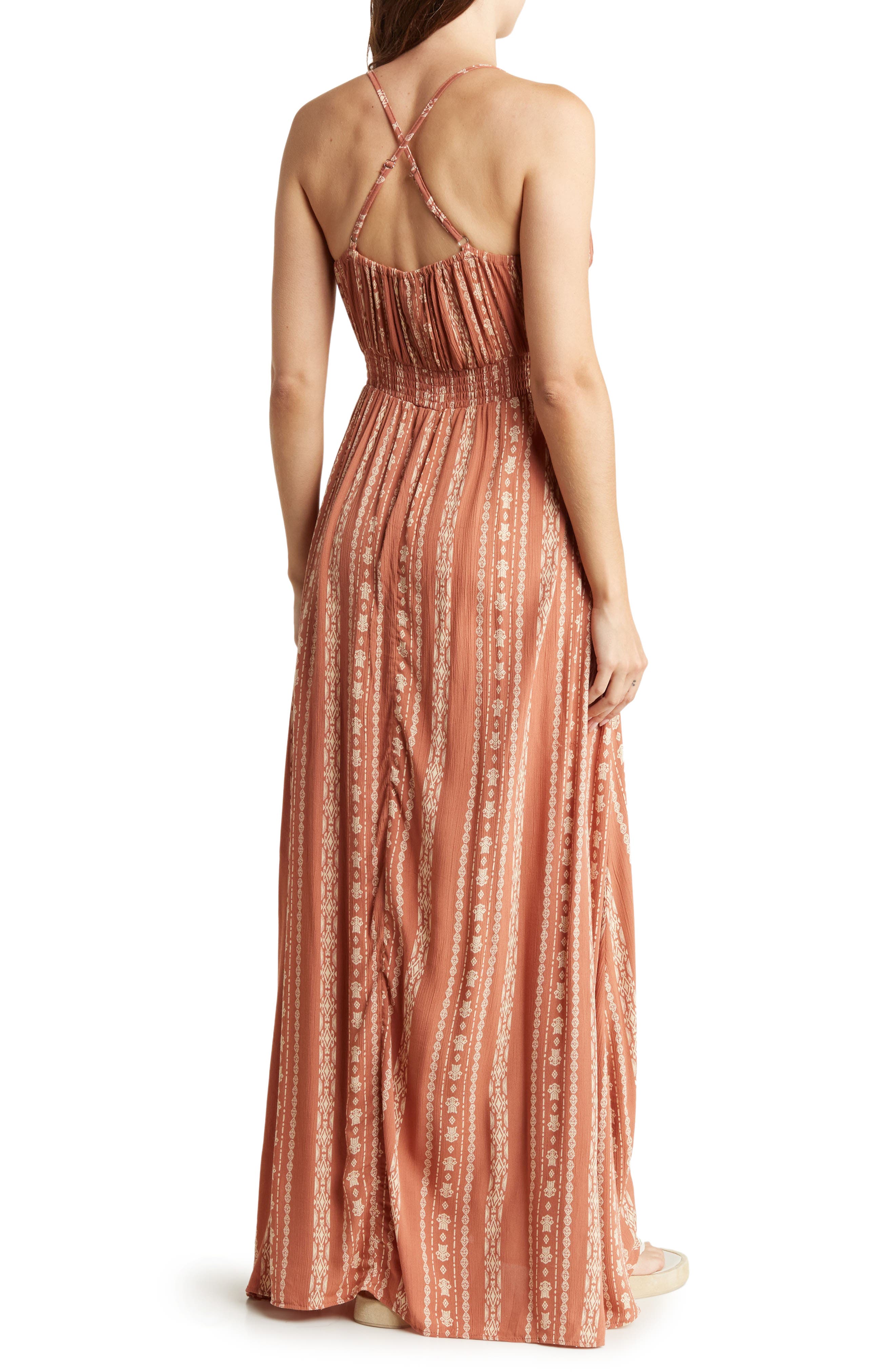 Angie Mixed Print V-Neck Maxi Dress | Nordstromrack