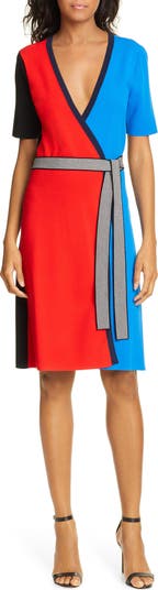 DVF Francine Colorblock Wrap Dress | Nordstrom