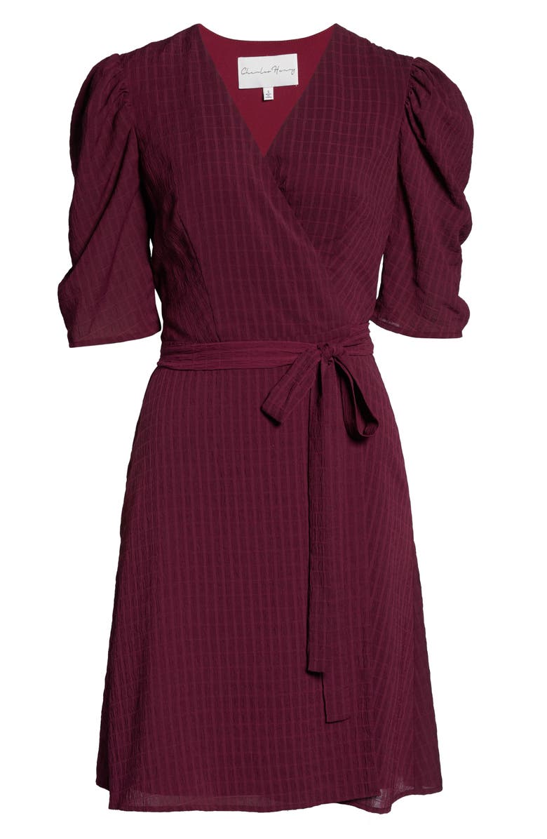 Charles Henry Tonal Check Wrap Dress | Nordstromrack