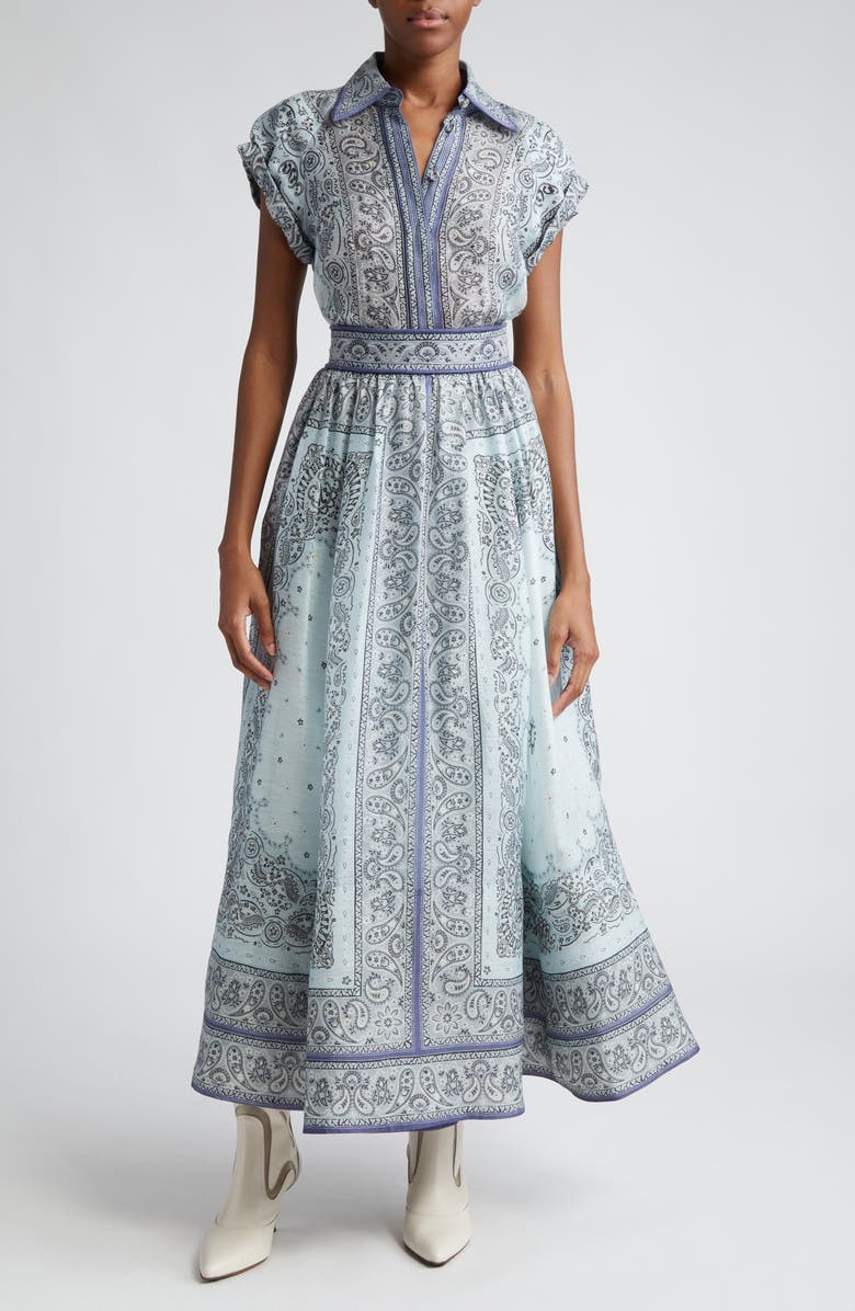 Zimmermann Matchmaker Bandana Linen & Silk Shirt | Nordstromrack