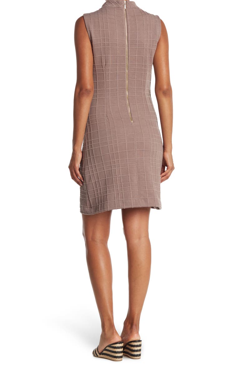 Calvin Klein Textured Grid Knit Mock Neck Shift Dress | Nordstromrack