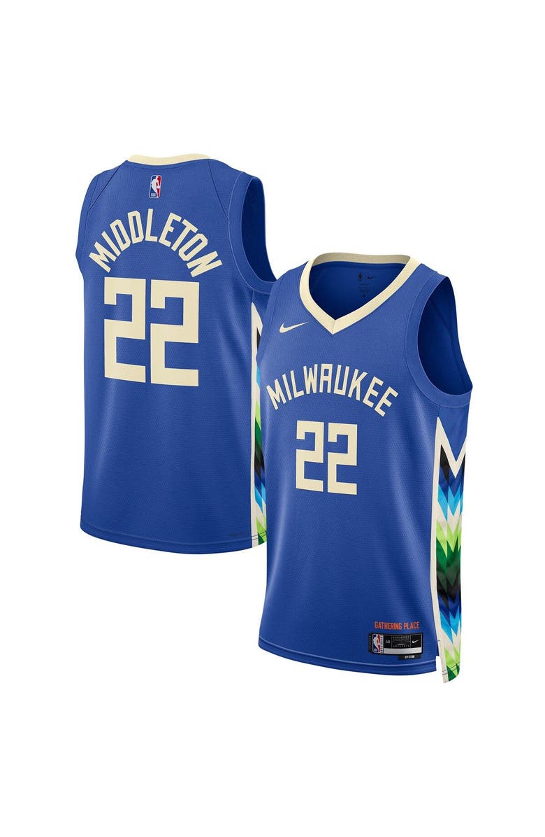 Nike Unisex Nike Khris Middleton Royal Milwaukee Bucks 2022/23 Swingman ...