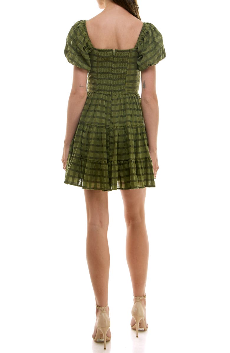 Row A Tie Front Puff Sleeve Fit & Flare Minidress | Nordstromrack